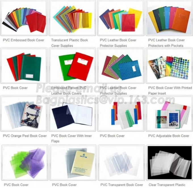 Classic plastic PP Polypropylene film book cover with customized A4 pvc book cover with any logo ...