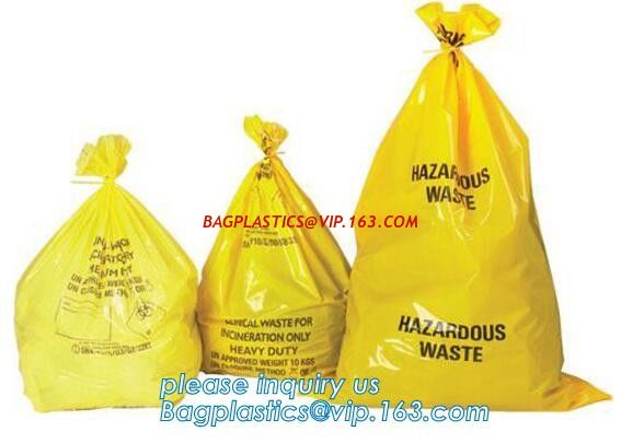 Drawstring medical biohazard waste disposal supplies LDPE plastic ...