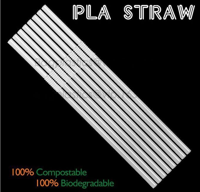 Corn starch 100% biodegradable non plastic drinking straw PLA straws ...