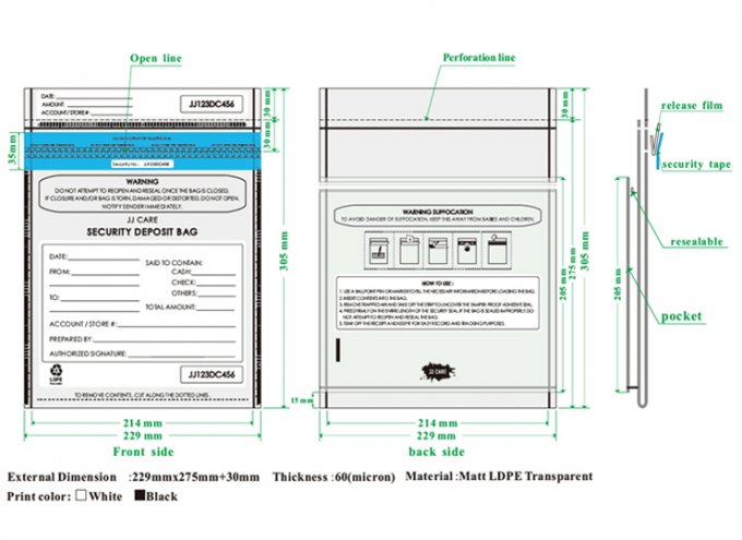 Evidence Collection Mailing Security duty free Security Bags,ICAO Duty ...