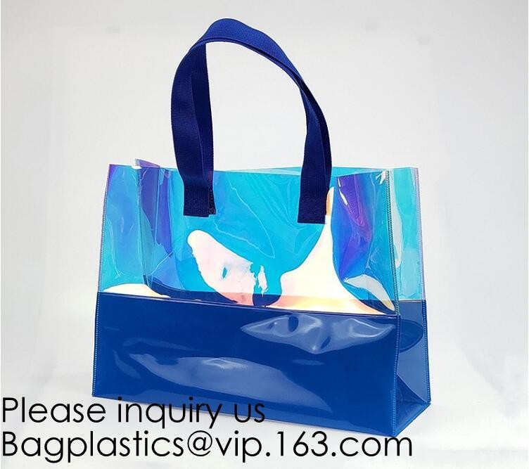 Vinyl Transparent PVC Gusset Bag Plastic Tote Shopping Bag For ...