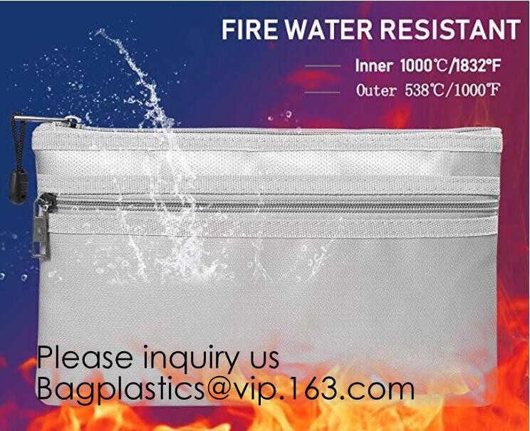 Silicone Coated Fire Resistant Envelope bag Fireproof Money Document ...