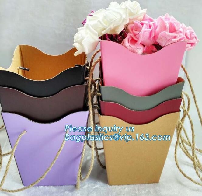 OEM Logo Printed Paper Packaging Bag Custom Good Quality Flower Carrier ...