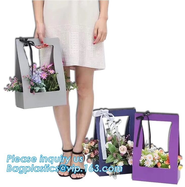 Handle Kraft Paper Flower Bag Wedding Confetti Cones Shaped Bouquet Bag ...