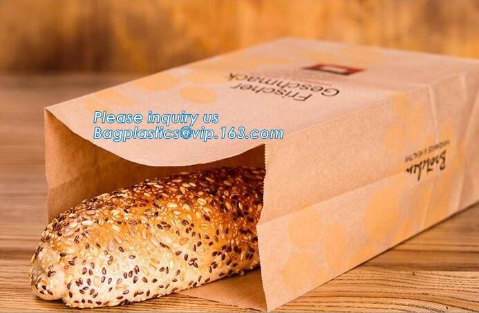 Beautiful printing Food grade package bread takeout Brown Kraft Paper ...