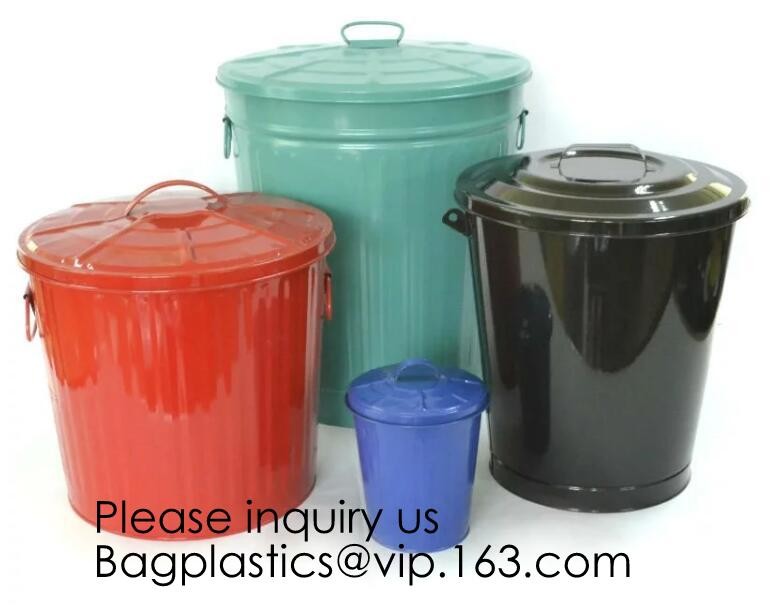Zinc Plated Waste Bin with 25L 35L 45L 55L 65L 75L 100L, Tin Embossed ...