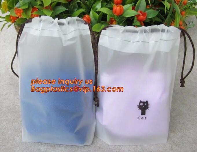 Biodegradable Cotton string LDPE plastic laundry bag custom poly bag ...