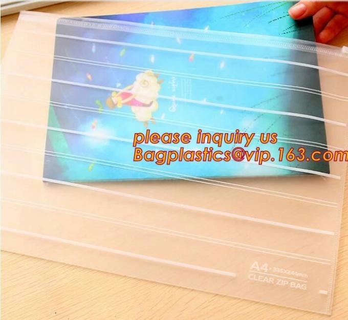 Frosted Surface Easy To Seal Zipper File Bag Stationary Holder Pack