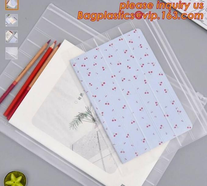 Frosted Surface Easy To Seal Zipper File Bag Stationary Holder Pack