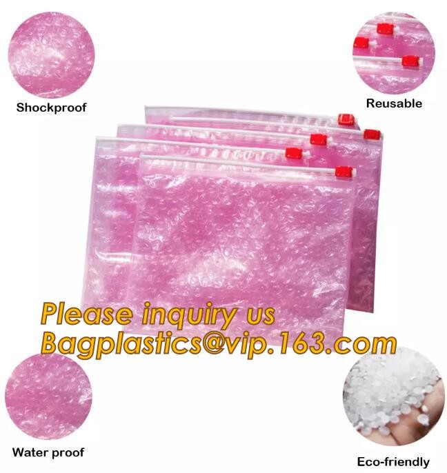 Factory Price Clear Bubble Zipper Bags, Pink Resealable Bubble Bag with ...