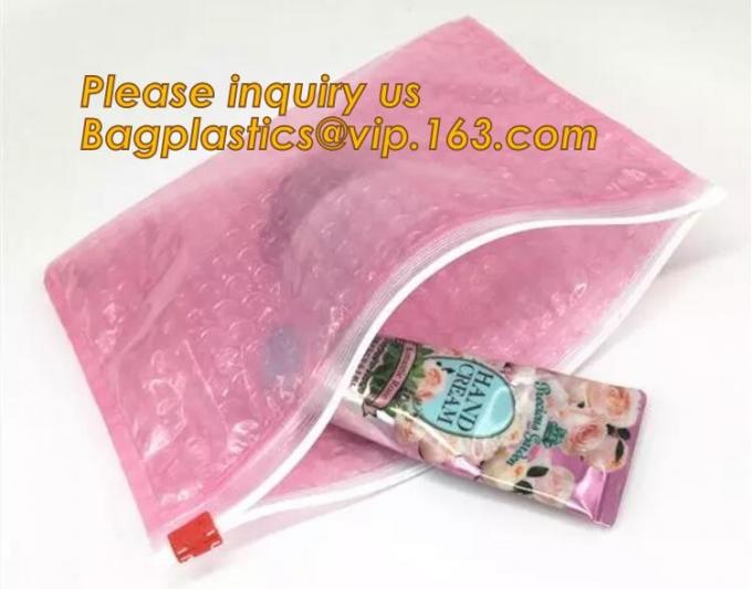Factory Price Clear Bubble Zipper Bags, Pink Resealable Bubble Bag with ...