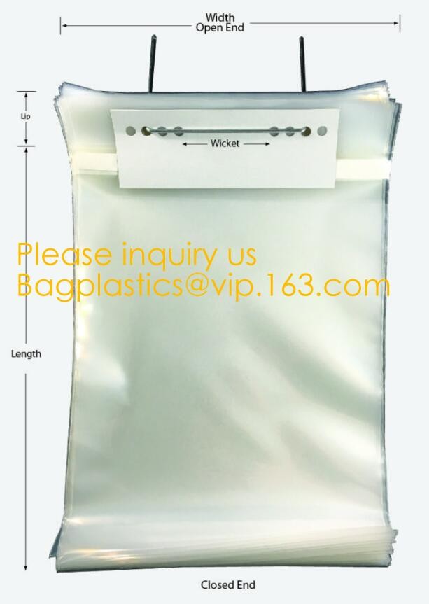 Virgin PE Reclosable Clear Flat Plastic Wicketted bag for packing food ...