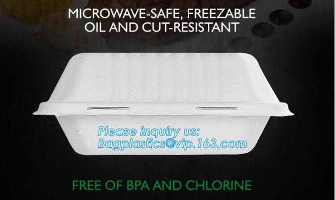 Compartment hinged container sugarcane bassage pulp food serving box ...