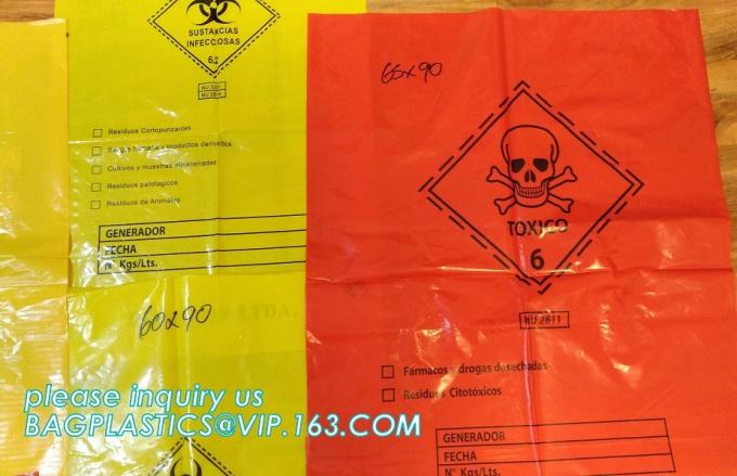 Medical Waste Bags, Red Infectious Waste Bags,Blue Soiled Linens Waste ...