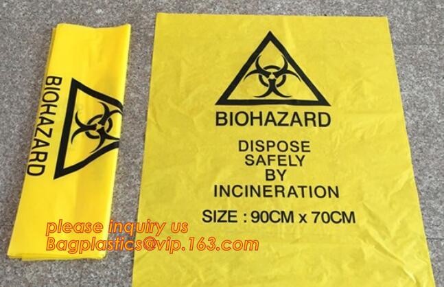 Disposable plastic biohazard bags infectious linen waste bags, Yellow ...