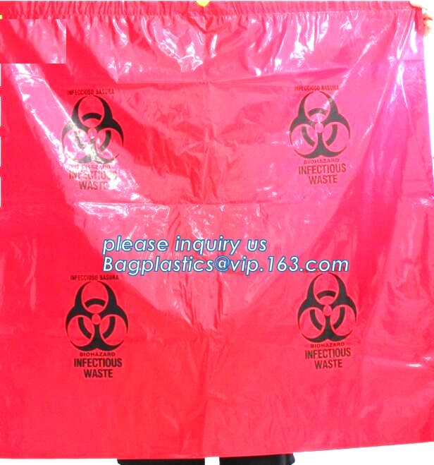 30 Gallon 33" X 40" Red Isolation Infectious Waste Bag / Biohazard Bag ...
