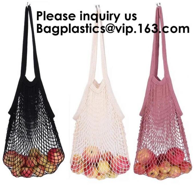 Green Supermarket Shopping Cotton Net bags, Mix Color Narrow Long ...