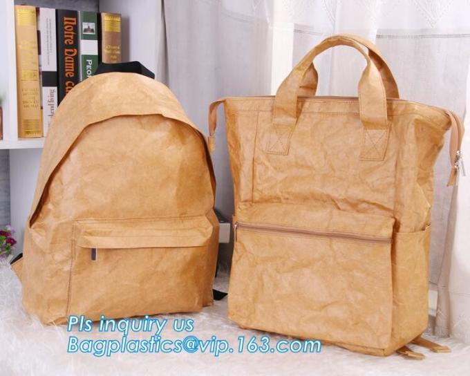Tyvek paper brown laptop backpack/rucksack, waterproof kids school bag ...