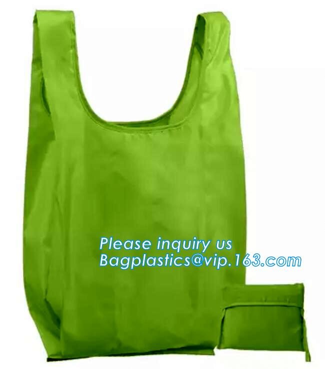 Custom good quality smart portable polyester reusable folding shopping ...