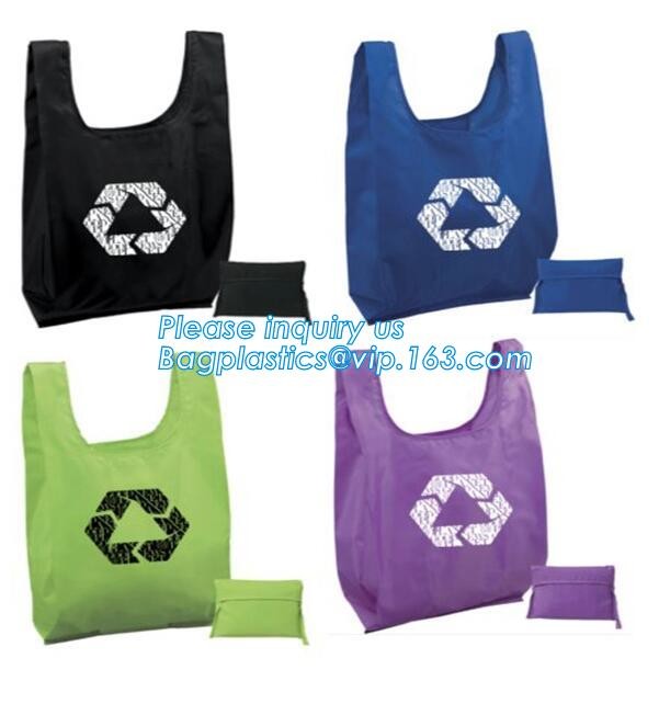 Custom good quality smart portable polyester reusable folding shopping ...