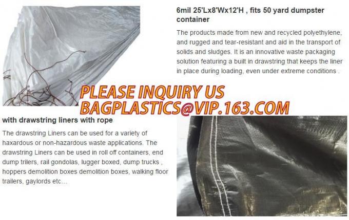 Large durable drawstring dumpster container liner for garbage ...