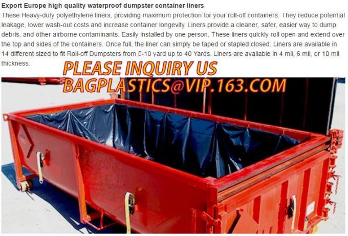 6Mil Drawstring White Waterproof Dumpster Container Liners, Recycled PE ...