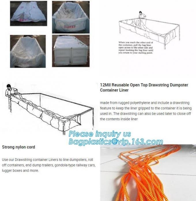 Dumpster 6Mill Open Top Roll Off Drawstring Container Liners,Open Top ...