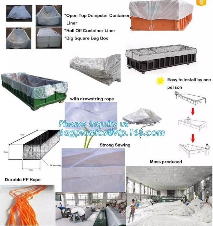 Dumpster 6Mill Open Top Roll Off Drawstring Container Liners,Open Top ...