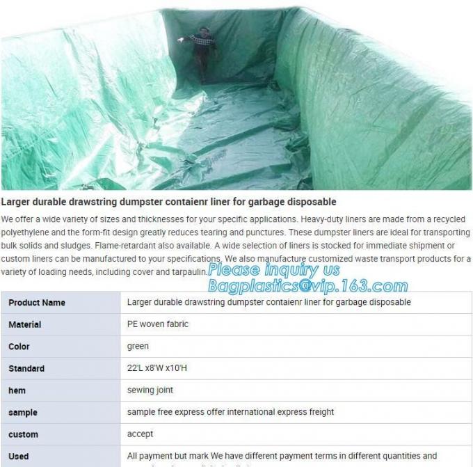 Dumpster 6Mill Open Top Roll Off Drawstring Container Liners,Open Top ...